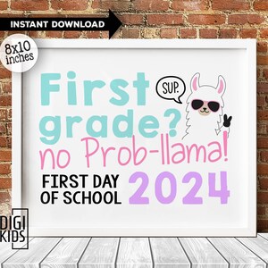 1st Grade Sign 2024 - First Day of School Sign - 1st Day of 1st Grade ...