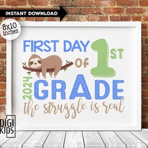 1st Grade Sign 2024 - First Day of School Sign - 1st Grade Printable ...