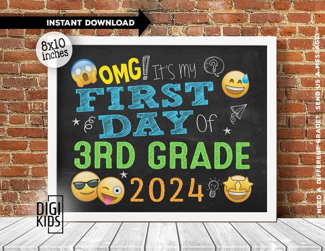 3rd Grade First Day of School Sign - First Day of 3rd Grade Printable ...