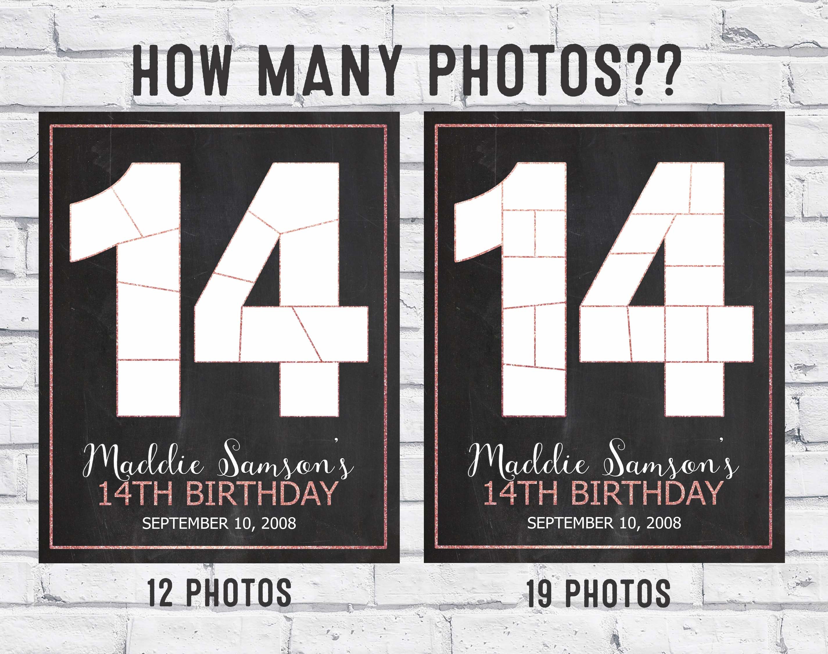 14th Birthday Photo Collage - 14th Birthday Girl Decorations - 14th ...