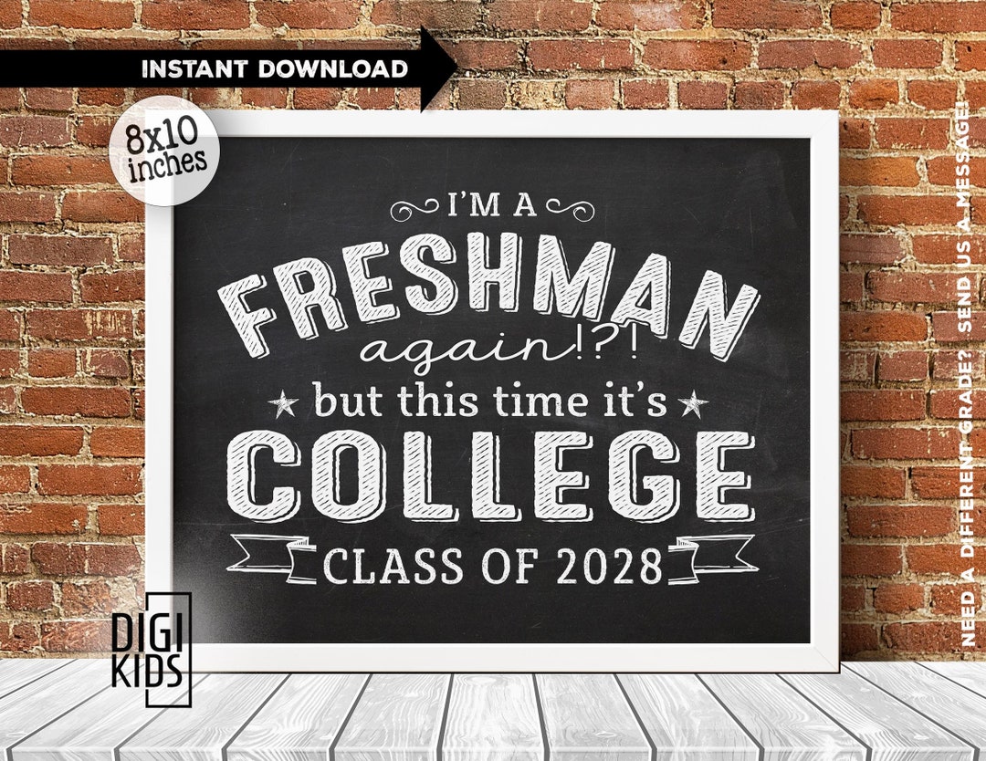 First Day of College Sign - 1st Day of College Freshman Year 2024-2025 ...