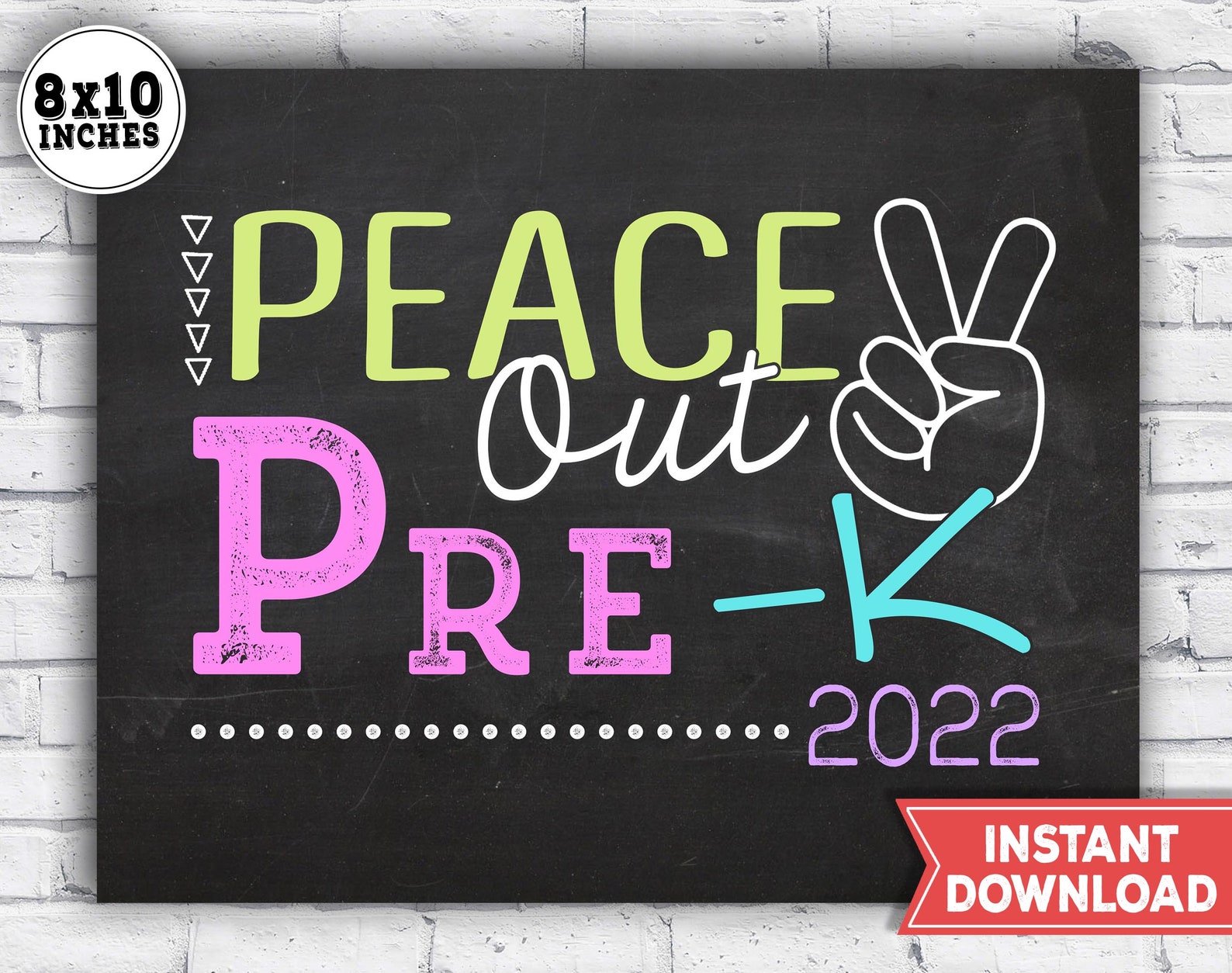 Last Day of Pre K Printable Peace Out Pre K Last Day of - Etsy