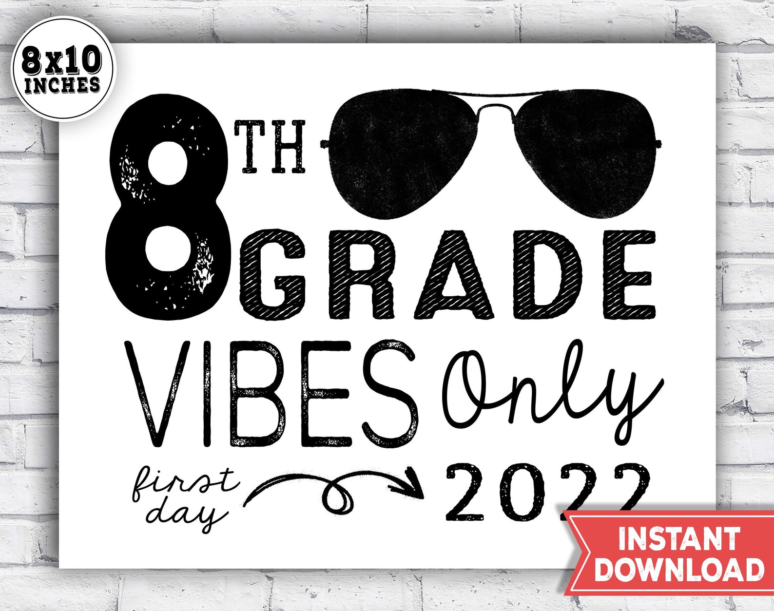 First Day of 8th Grade Sign First Day of School Sign 8th - Etsy