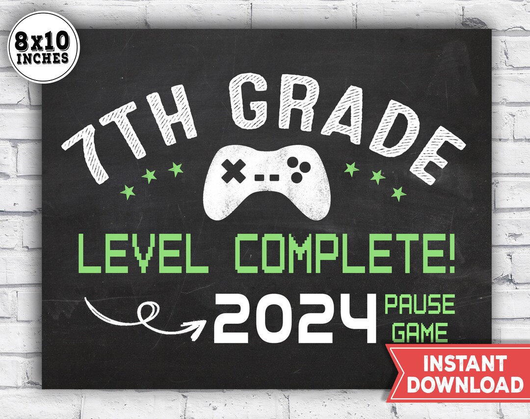 Last Day of 7th Grade Sign 2024 - Last Day of School Sign - Seventh ...