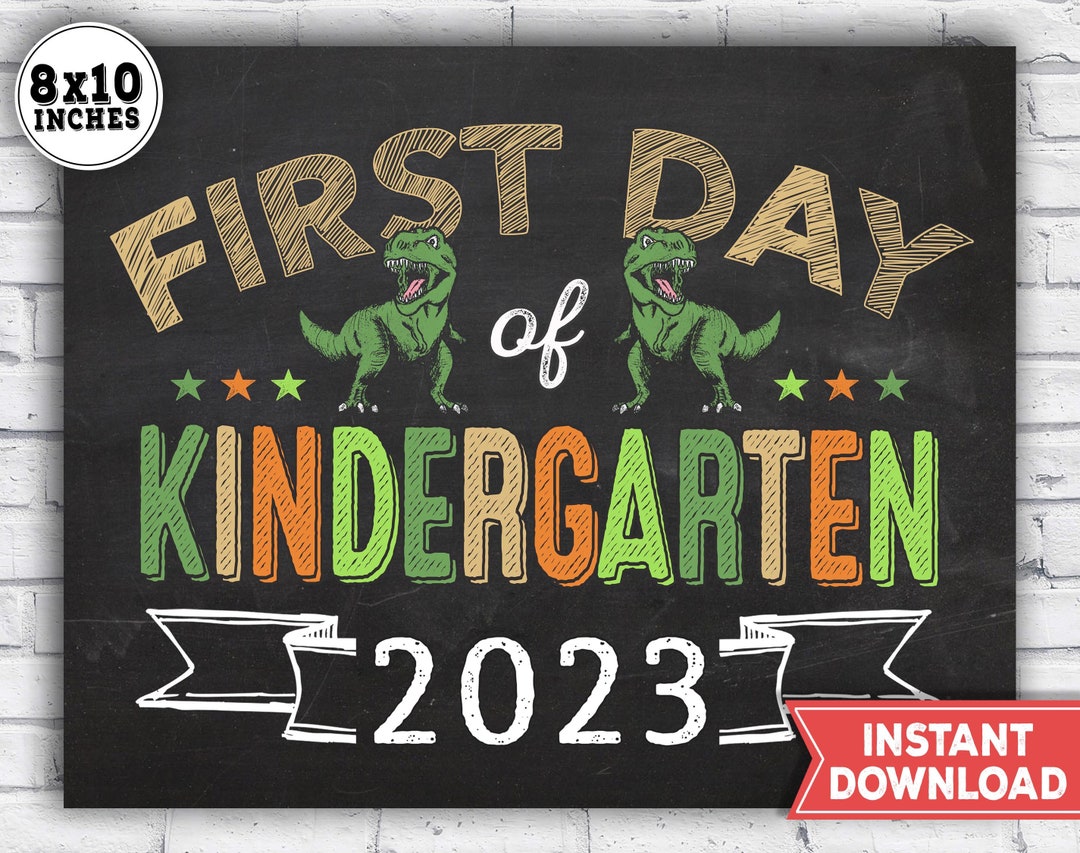 First Day of Kindergarten Printable Sign Boys 1st Day of - Etsy
