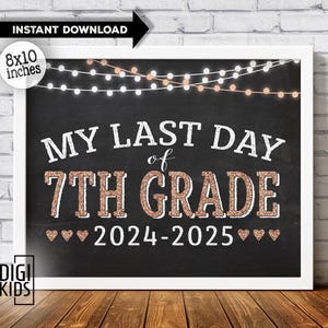 Last Day of School Sign - Last Day of 7th Grade Sign 2025 - 7th Grade ...
