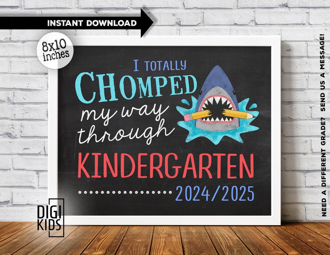 Last Day of Kindergarten Printable Sign - Boys Last Day of School ...