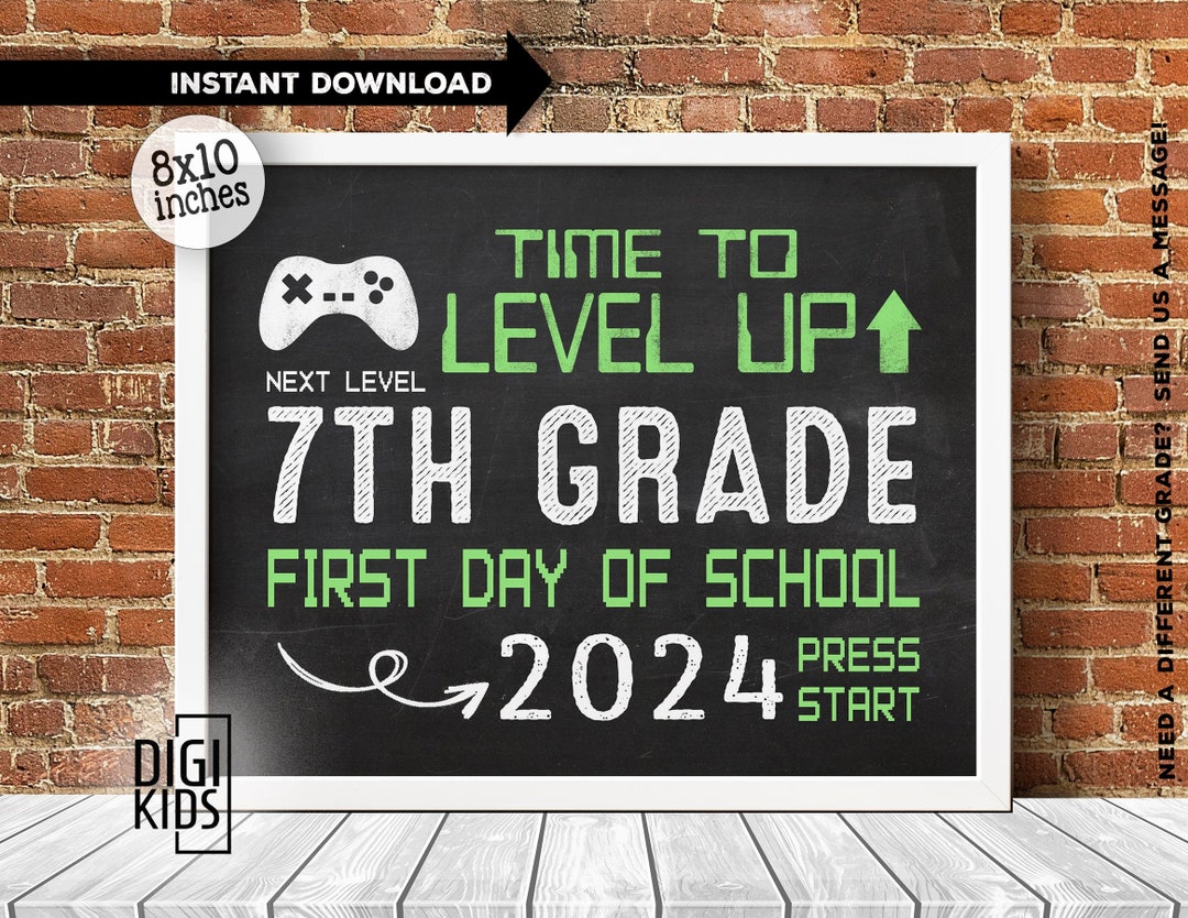 1st Day of 7th Grade Sign 2024 - 1st Day of School Sign - Back to ...