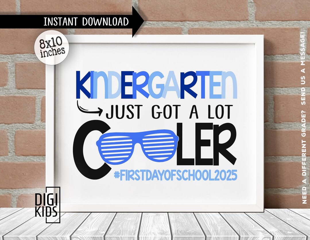 First Day of Kindergarten Sign 2025 - 1st Day of School Sign ...