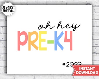 First Day of Pre-k4 Printable Sign Instant Digital Download Back to ...