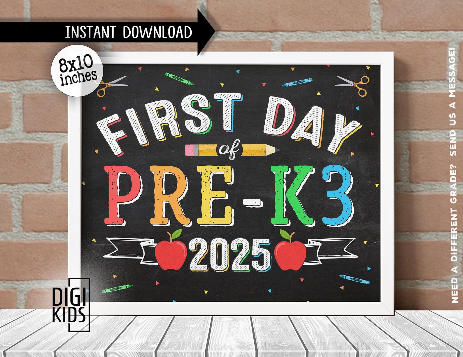 First Day of Pre K3 Sign - 1st Day of School Sign 2025 - Printable Pre ...