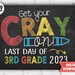 Last Day of 5th Grade Sign Last Day of School Sign 2024 Bye Bye Fifth ...