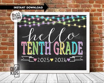 First Day of 10th Grade Printable Signs | Last Day of Tenth Grade Sign ...