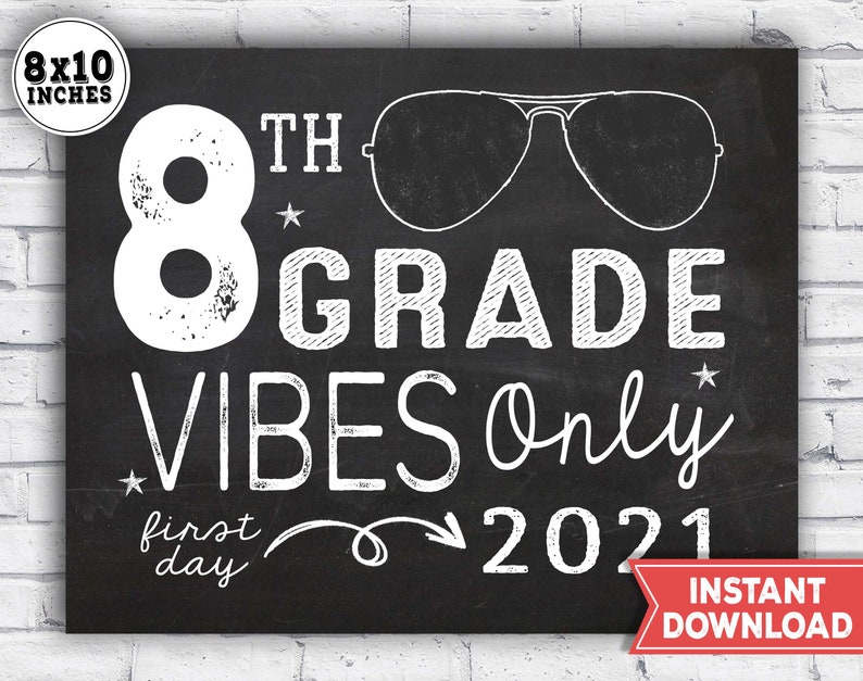 First Day of 8th Grade Sign First Day of School Sign 8th | Etsy