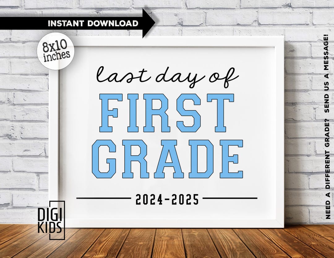 Last Day of 1st Grade Sign 2025 - 1st Grade Printable Sign - Grade ...