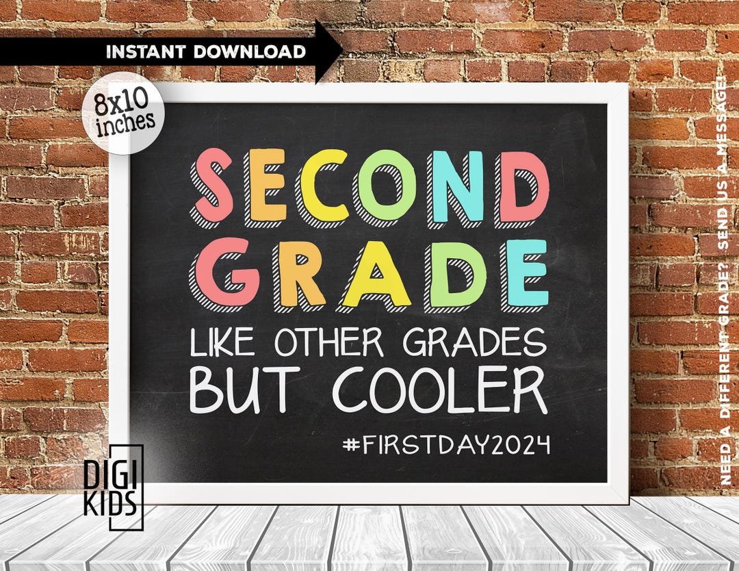 First Day of 2nd Grade Sign 2024 - 1st Day of School Sign - 2nd Grade ...