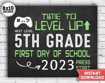 First Day of Fifth Grade Sign Instant Download Print Yourself, First ...