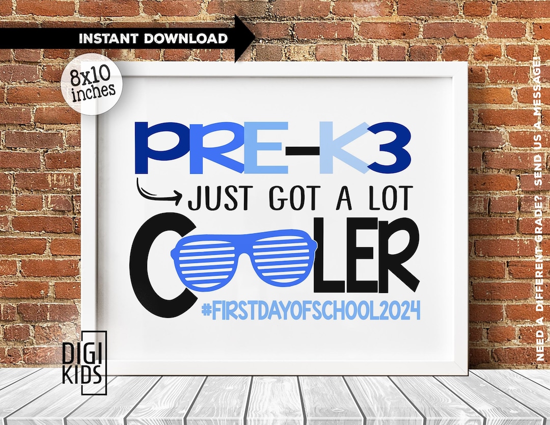 First Day of Pre K3 Sign 2024 - 1st Day of School Sign - Pre K3 Just ...