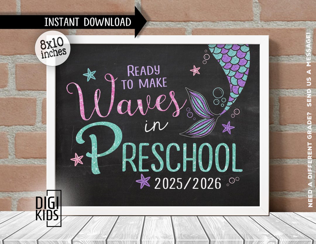 Preschool Sign - First Day of School Sign 2025 - Making Waves in ...