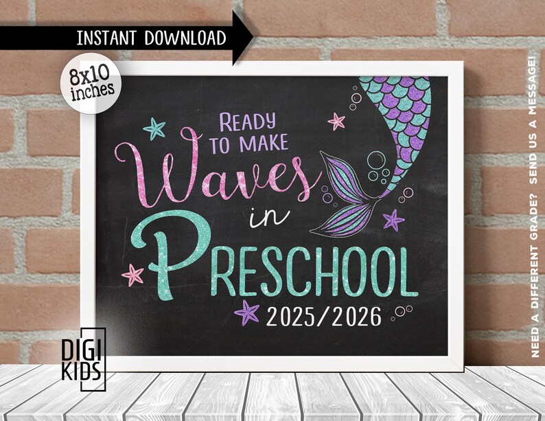 Preschool Sign - First Day of School Sign 2025 - Making Waves in ...