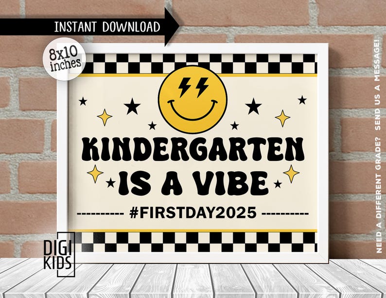 First Day of Kindergarten Sign - 1st Day of School Printable Sign 2025 ...