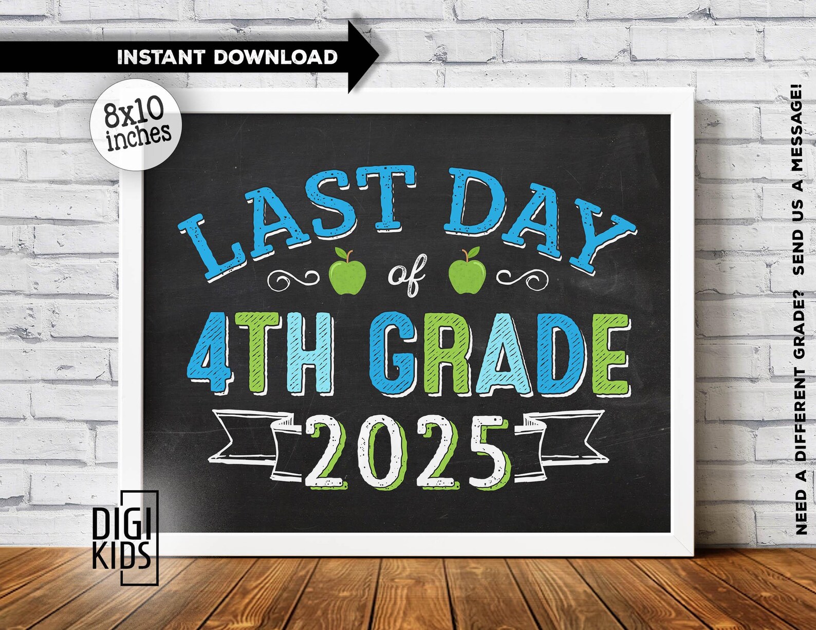 Last Day of 4th Grade Sign - Last Day of School Sign 2025 - 4th Grade ...