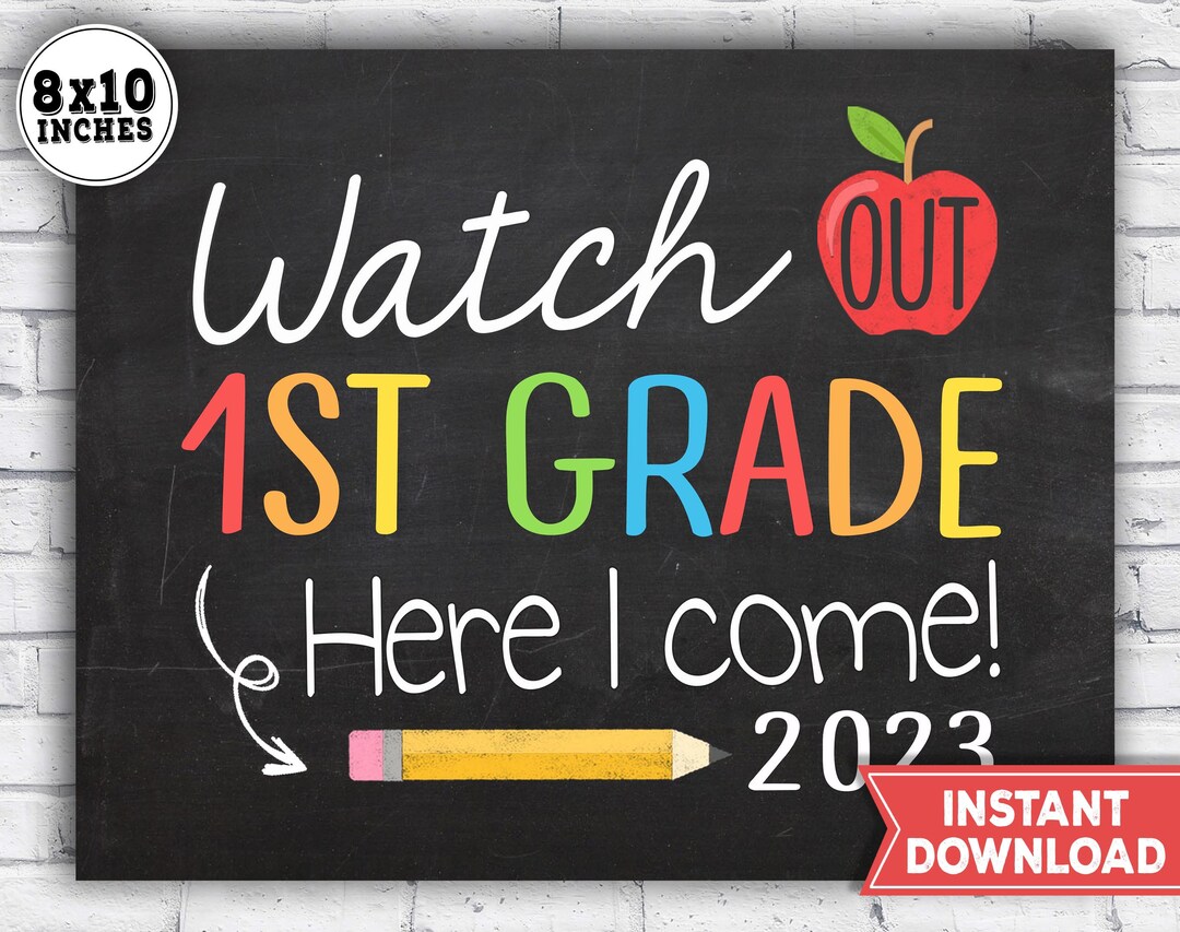 First Day of Preschool Sign - 1st Day of School Sign 2023 - Watch Out ...