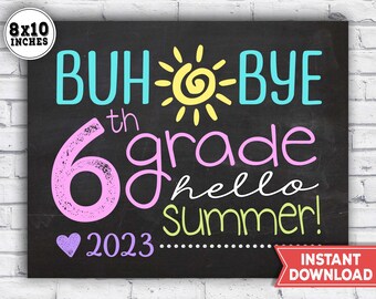 Last Day of Elementary School Sign 2023 Schools Out Grade School ...