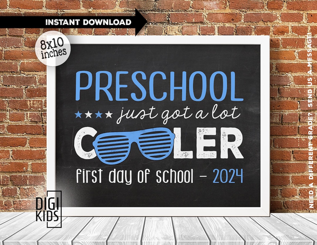 First Day of Preschool Sign 2024- 1st Day of School Sign - Preschool ...