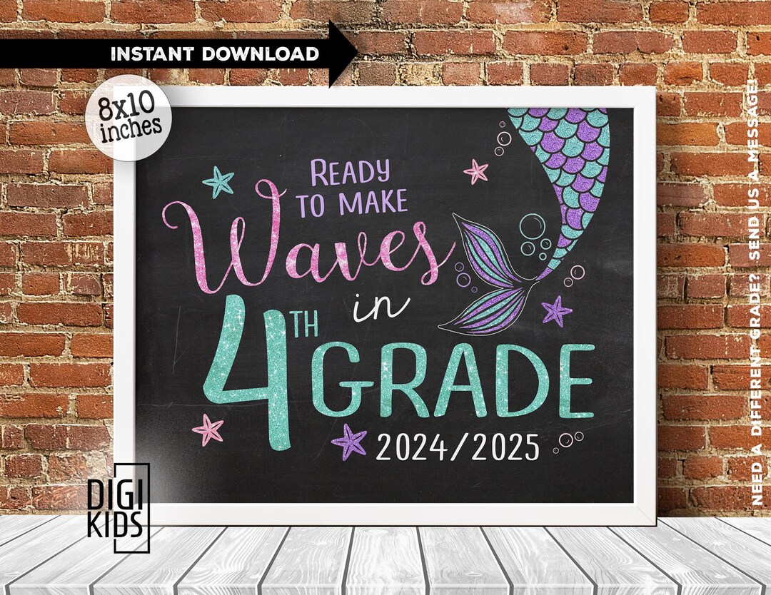 4th Grade Sign - First Day of School Sign 2024 - Making Waves in 4th ...