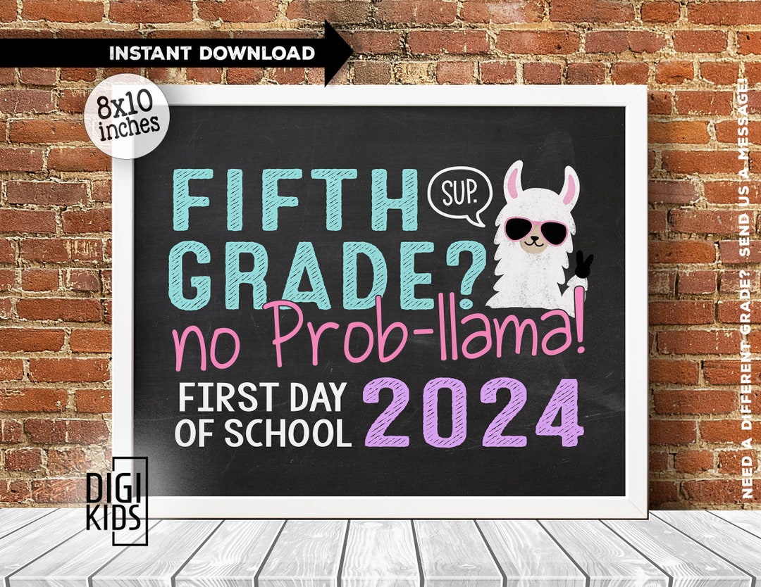 1st Day of 5th Grade Sign 2024 - First Day of School Sign - 1st Day of ...