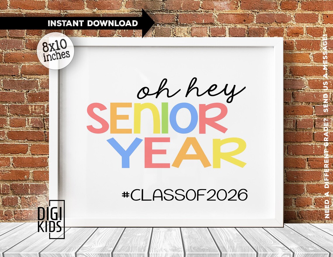1st Day of Senior Year Sign - 1st Day of School Printable Sign 2025 ...