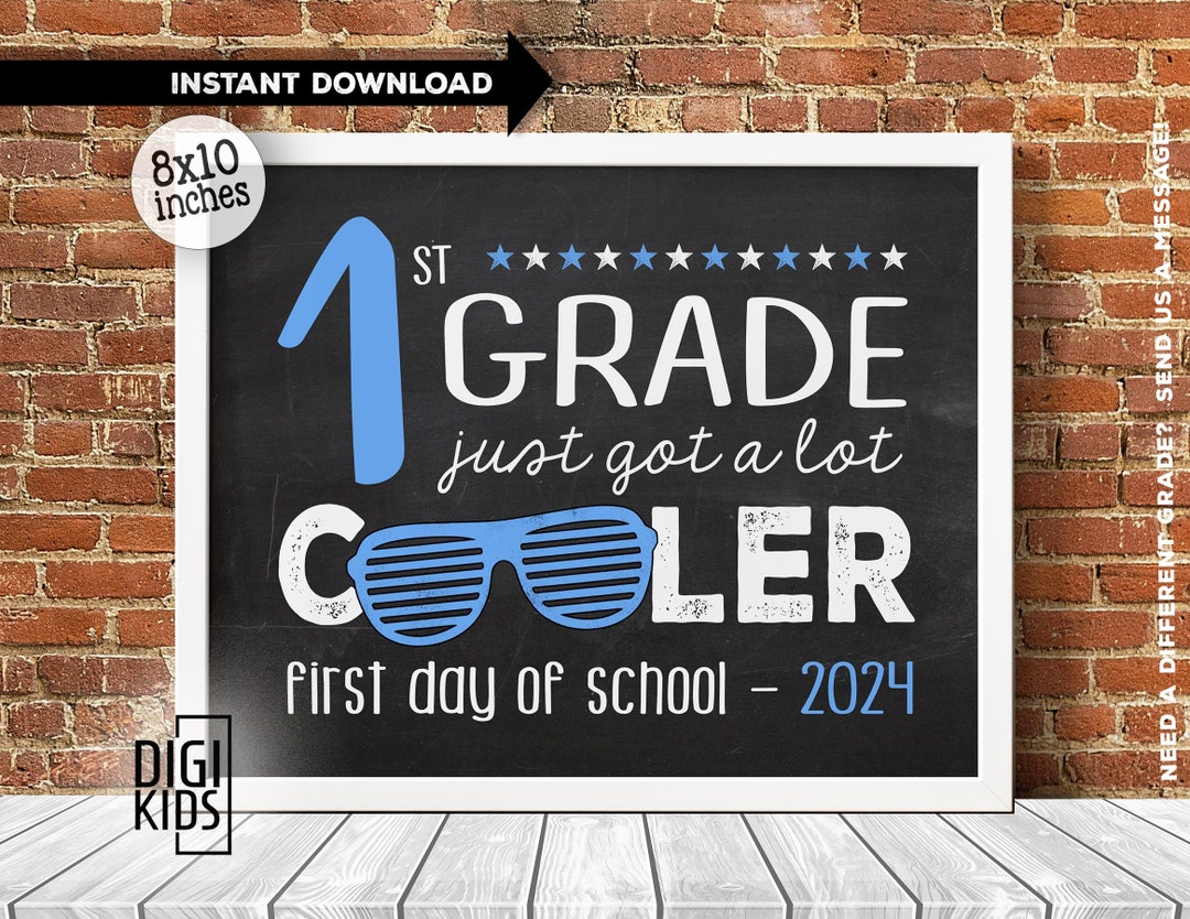 First Day of 1st Grade Sign 2024 - 1st Day of School Sign - 1st Grade ...