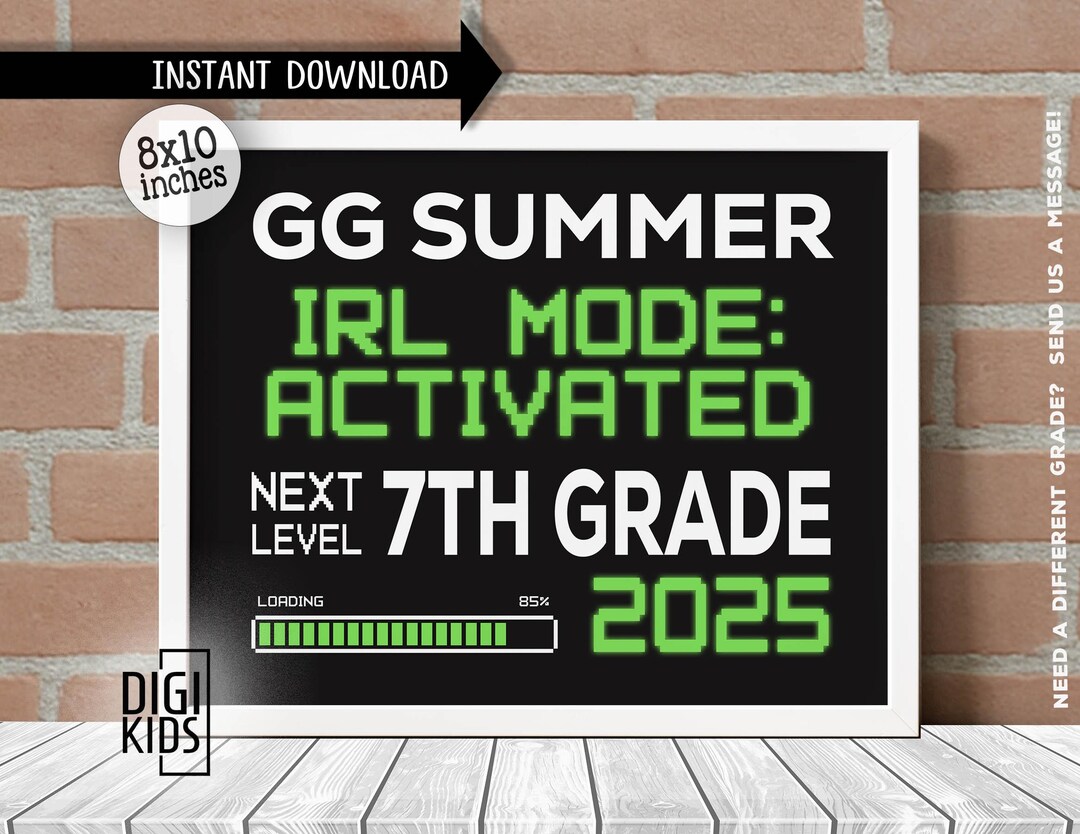 First Day of 7th Grade Sign - 1st Day of School Printable Sign 2025 ...