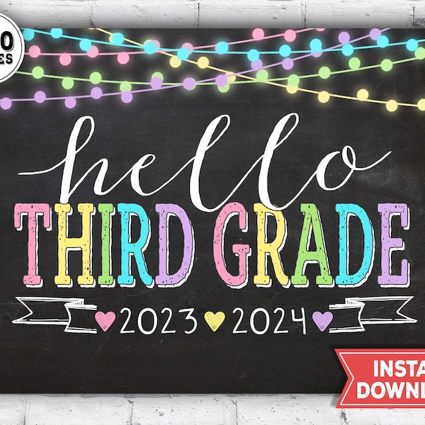 3rd Grade Sign - Etsy