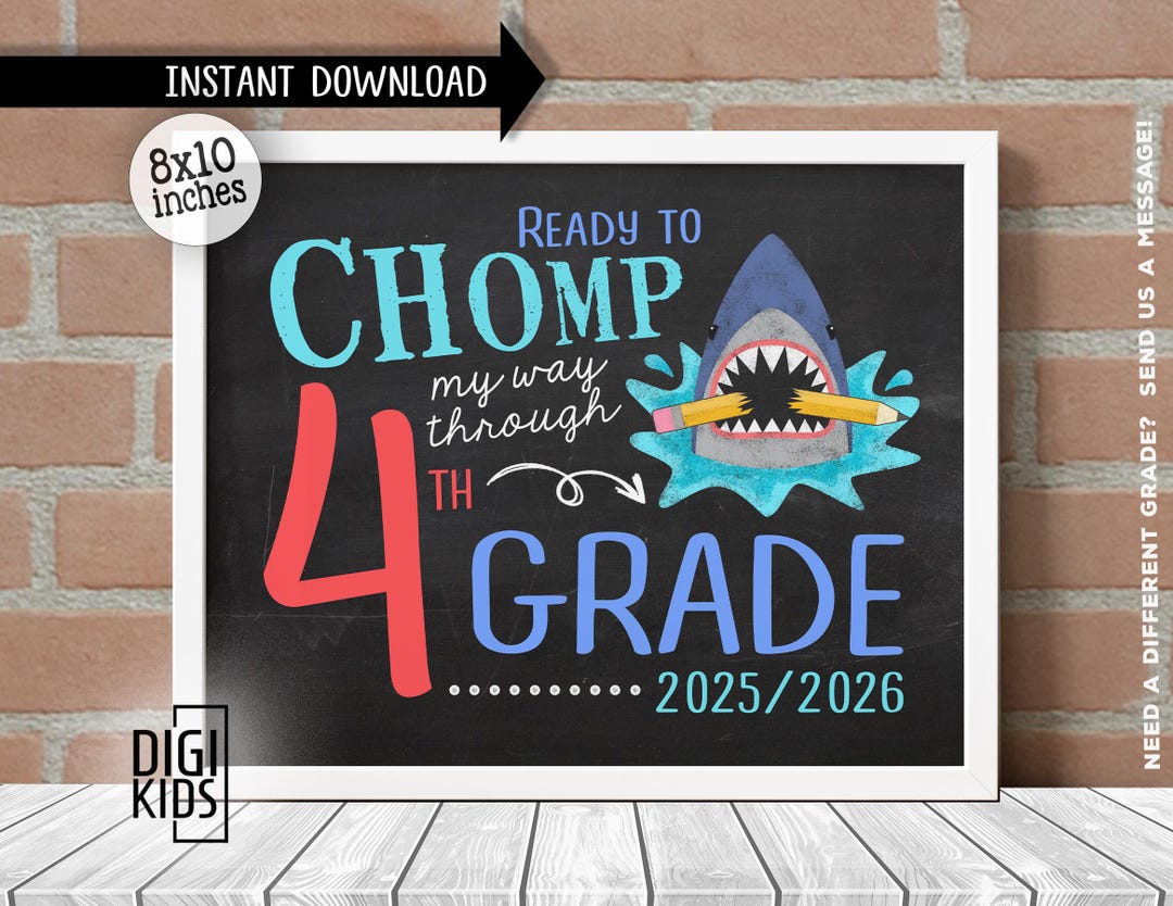 1st Day of 4th Grade Sign 2025 - First Day of School Sign - Back to ...