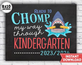 Dinosaur First Day of Kindergarten Sign Instant Download - Etsy