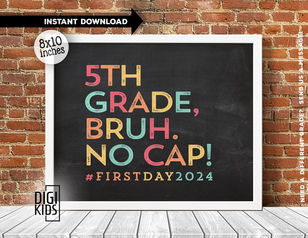 1st Day of School Sign - First Day of 5th Grade Sign 2024 - 5th Grade ...