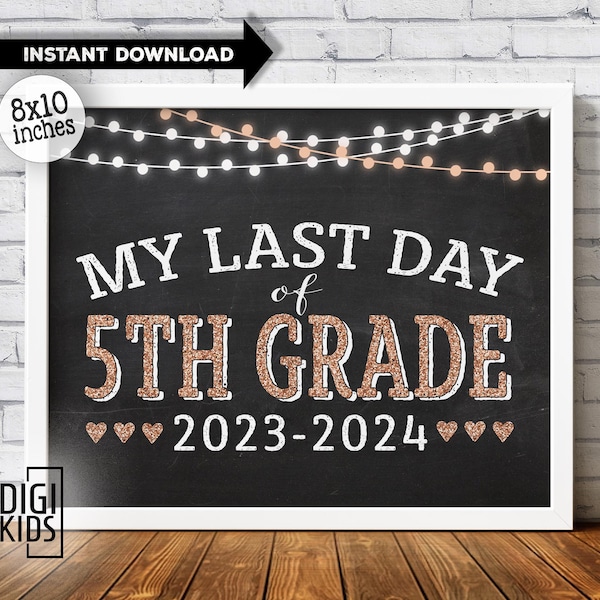 Last Day of 5th Grade Printable Peace Out 5th Grade Chalkboard Sign ...