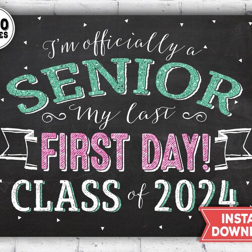 First Day of Senior Year Sign Last 1st Day of High School - Etsy