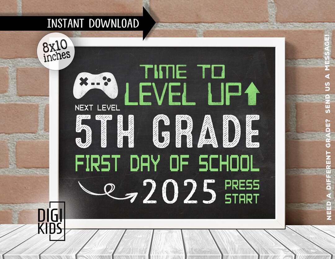 1st Day of 5th Grade Sign 2025 - 1st Day of School Sign - Back to ...