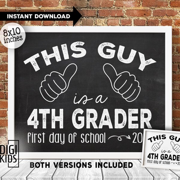 First Day in 4th Grade Sign - Etsy