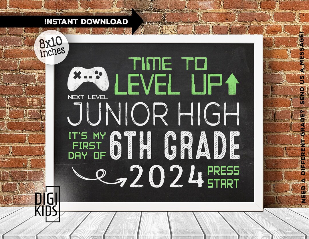 1st Day of 6th Grade Sign 2024 - 1st Day of Junior High Sign - Back to ...