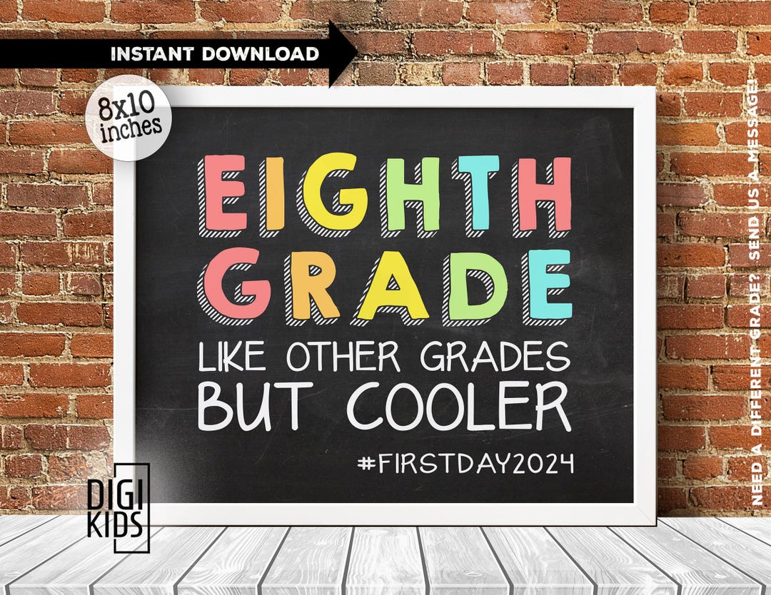 First Day of 8th Grade Sign 2024 - 1st Day of School Sign - 8th Grade ...