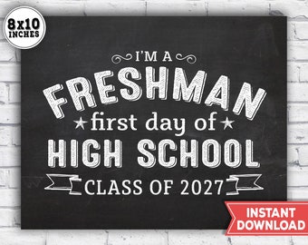 Back to School Printable Chalkboard Freshman Sophomore Junior Senior ...