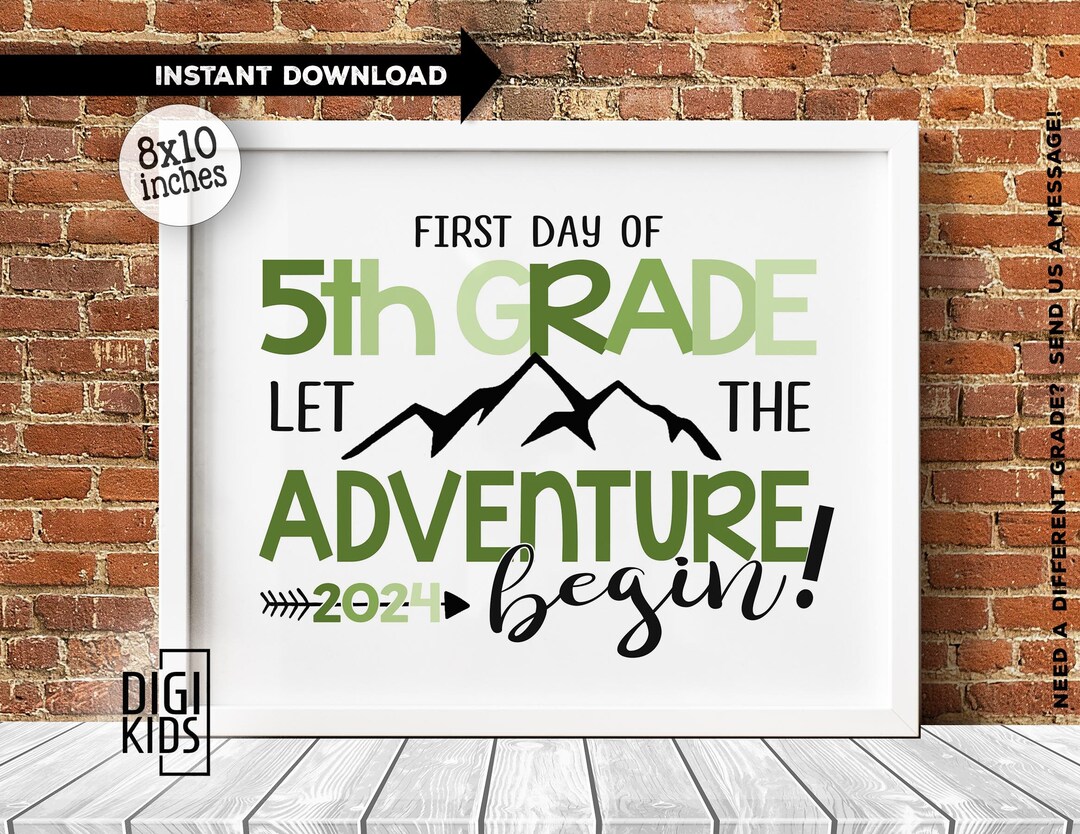 Primer día de 5to grado Signo 2024 1er día de escuela signo 5o grado ...