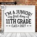 First Day of Junior Year Sign - 1st Day of High School 2025-2026 ...
