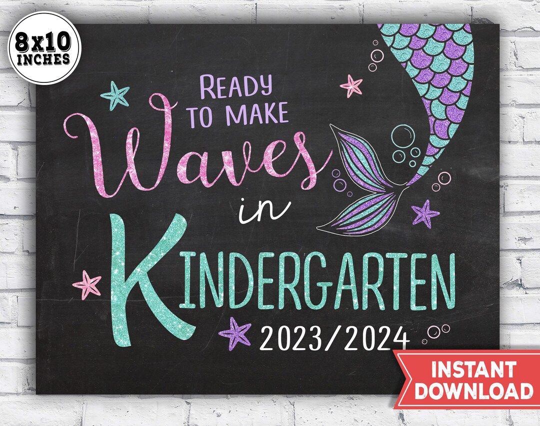 First Day of Kindergarten Sign 1st Day of School Sign 2023 - Etsy