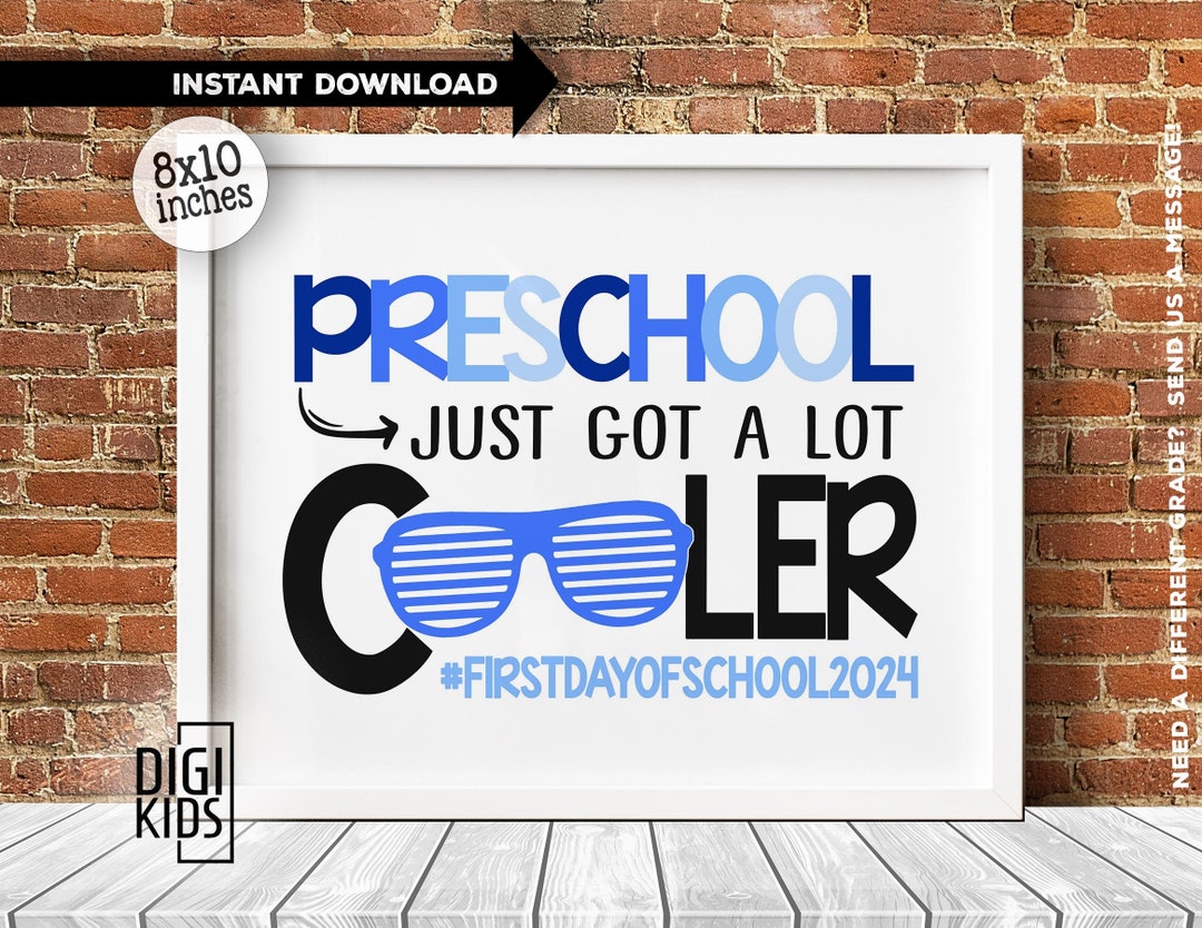 First Day of Preschool Sign 2024 - 1st Day of School Sign - Preschool ...