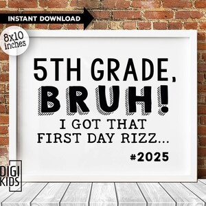 1st Day of School Sign - First Day of 5th Grade Sign 2025 - 5th Grade ...